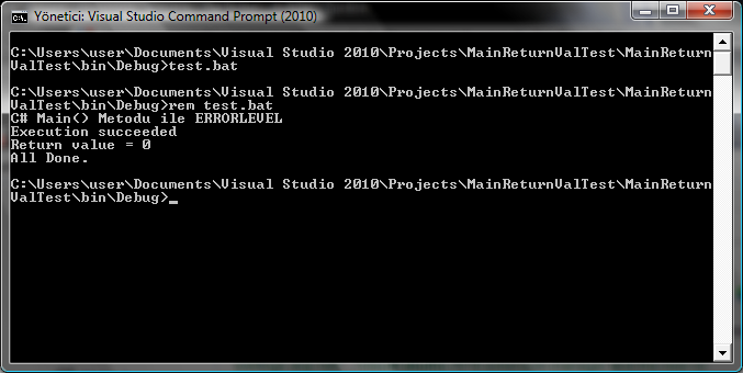 C# Main() Metodu ile ERRORLEVEL | Şafak Ünel (Matematik Mühendisi)